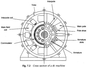Introduction of DC Motor | Cross Sectional View of DC Machine