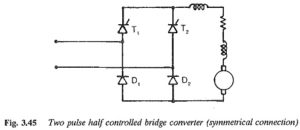 Two pulse half controlled bridge converter | Symmetrical Connection