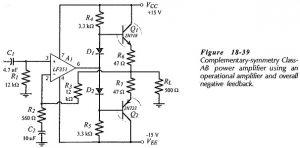 BJT Power Amplifier with Op Amp Driver | Bootstrapping Capacitors