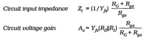 Common Gate Circuit | Equivalent Circuit | Voltage Gain