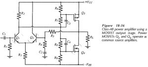 Complementary MOSFET Common Source Power Amplifier