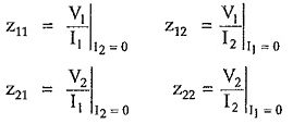 z Parameters of Two Port Network | Equivalent Circuit