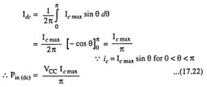 Class B Power Amplifier - Operation and Efficiency derivation