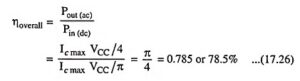 Class B Power Amplifier - Operation and Efficiency derivation