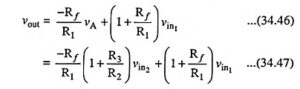 Differential Amplifier with two Op Amps | Equations and Drawbacks